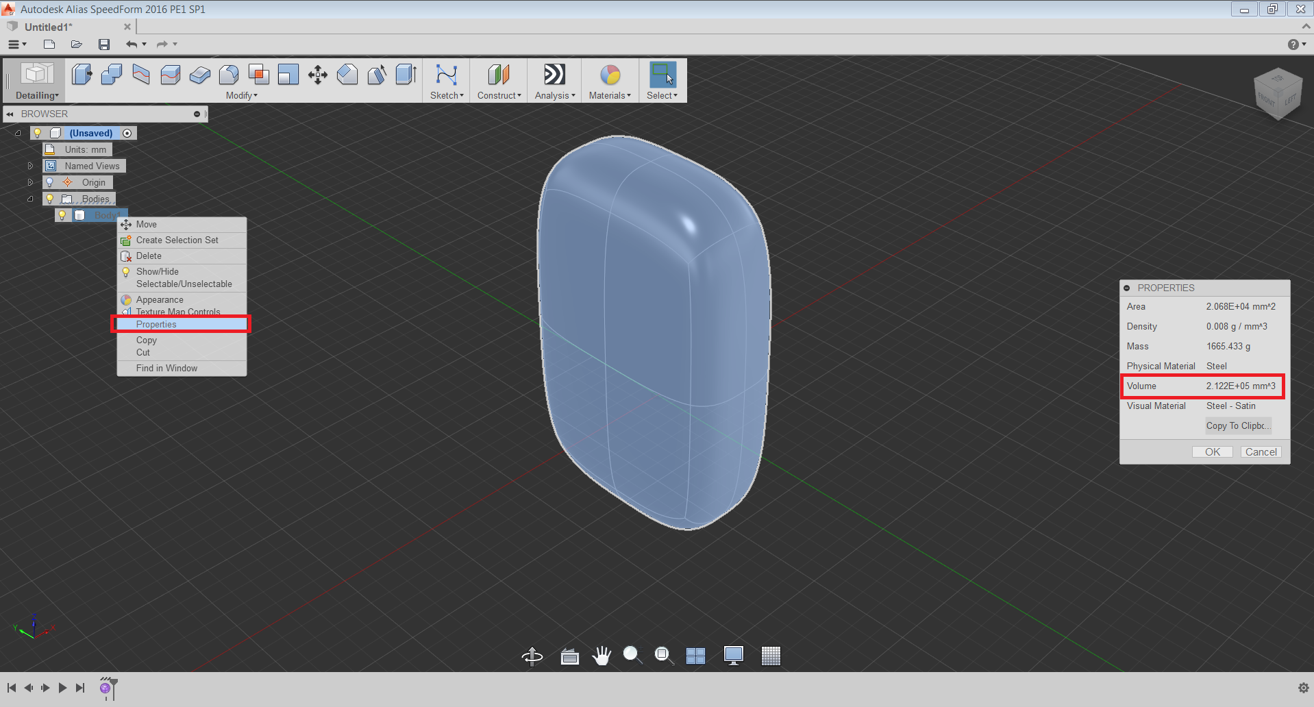 Solved: How do you measure volume of a closed part? - Autodesk Community