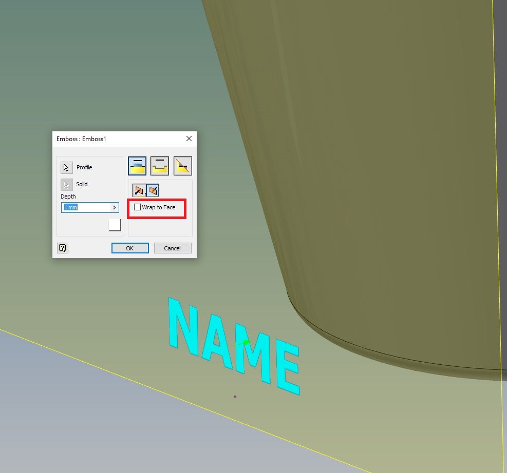 Solved: Embossing on Taper curved Face - Autodesk Community