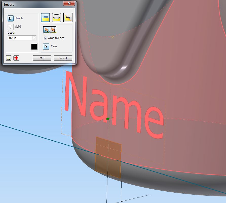 Solved: Embossing on Taper curved Face - Autodesk Community