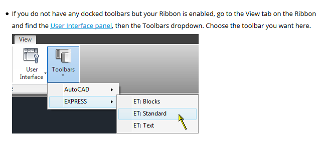 Solved: a dumb question, view toolbars comes up with customise user interface. - Autodesk Community