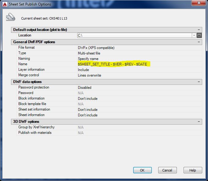 Publishing DWF/PDF with Sheet Set Properties in File Name - Autodesk ...
