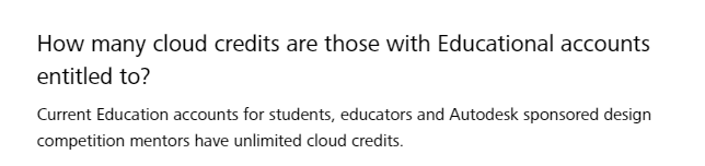 Cloud Credits for Educators - Autodesk Community