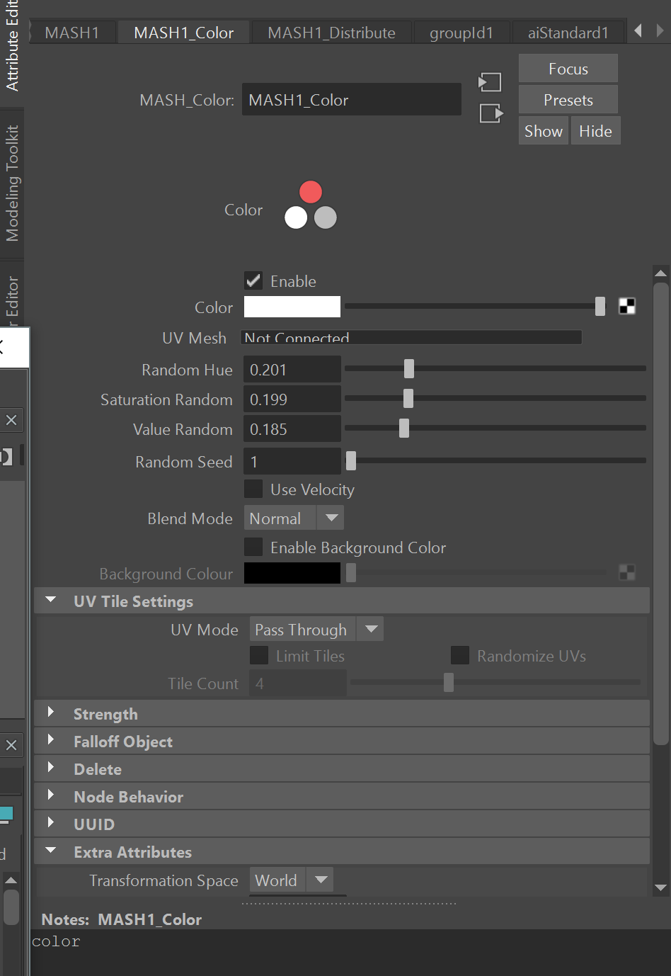 Arnold Standard Shader color from MASH random color generator - Autodesk Community