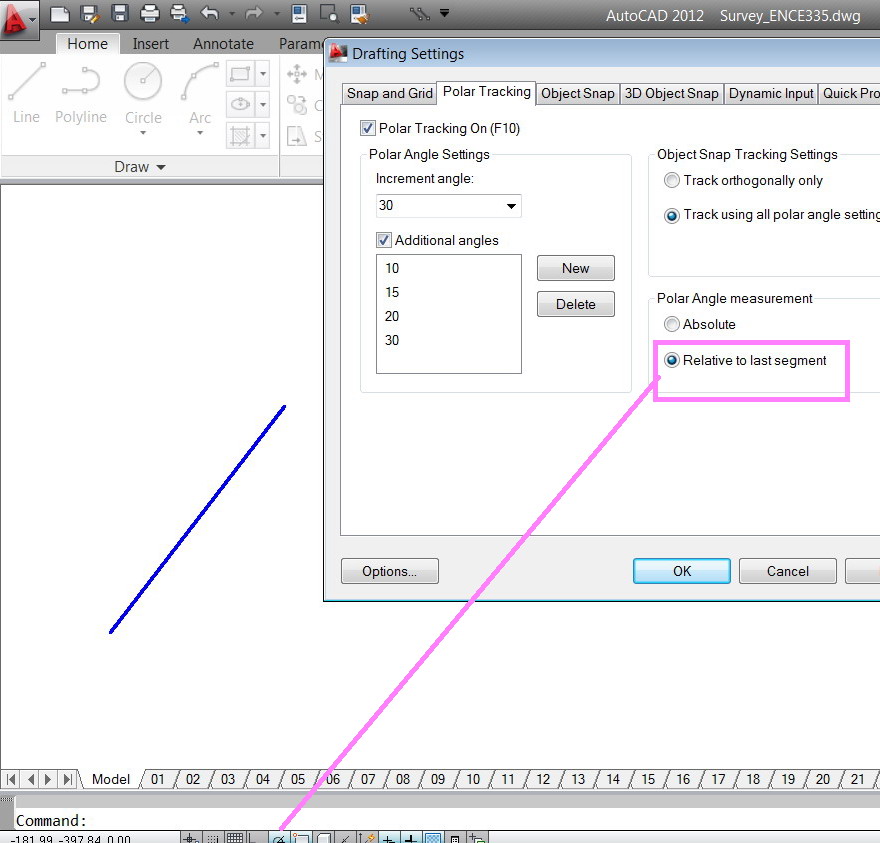 What is the most efficient way to draw a line inclined by - Autodesk ...