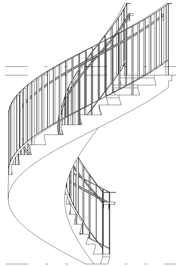 Solved: No projection lines on round handrail on spiral staircase ...