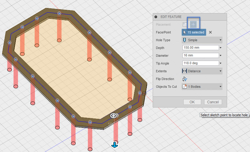 Solved: Whats the best way to lay out many holes on desired dimensions around a path? - Autodesk ...