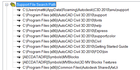 Civil 3D 2010 as Autocad (Standalone)- Support Folders - Autodesk Community