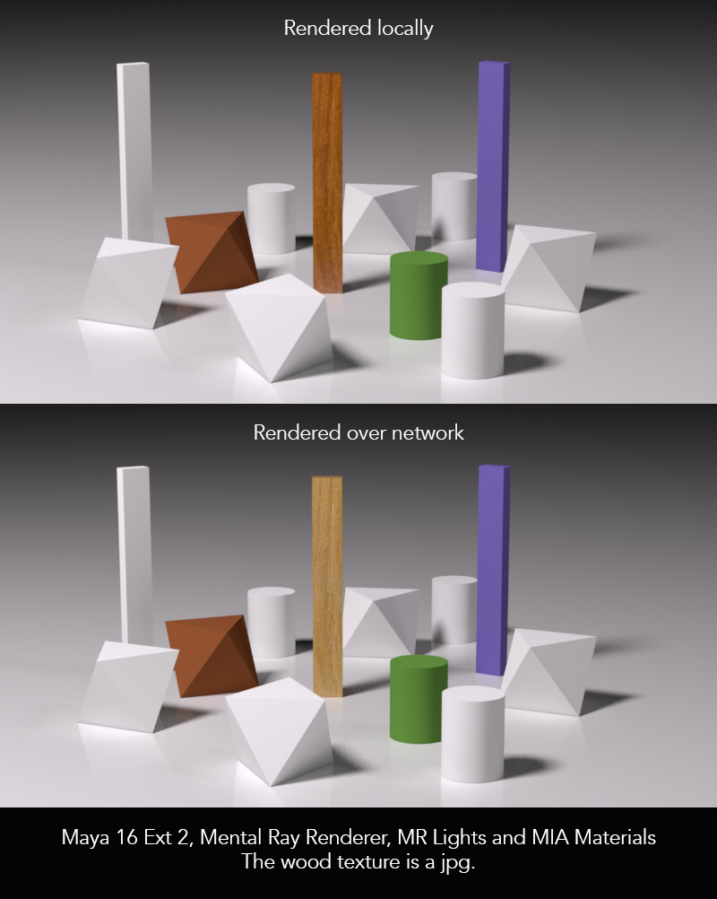 Diff. Results Rendering Locally vs Rendering Over Network - Color ...