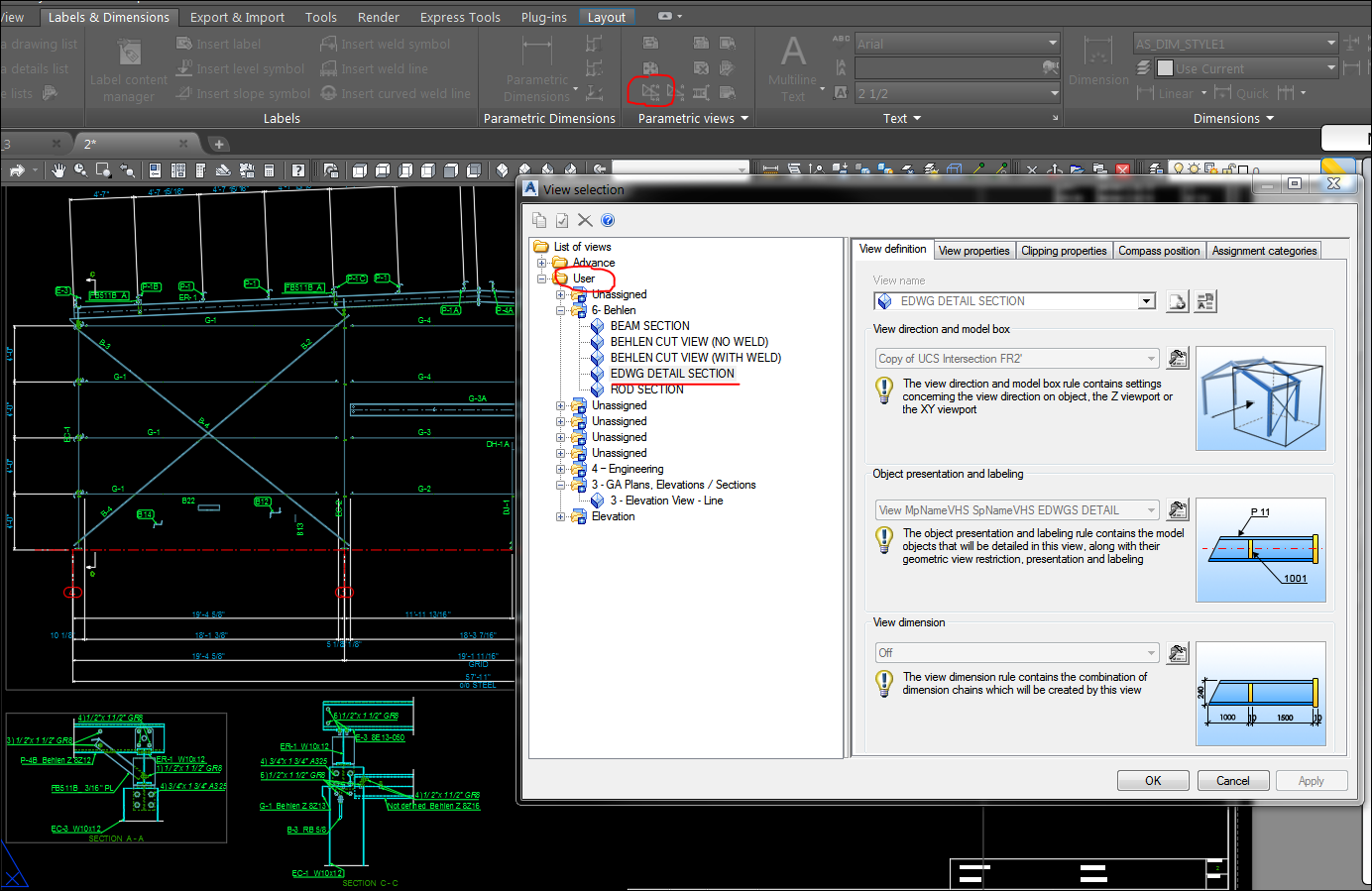 CREATING SECTION IN GA DRAWING - Autodesk Community