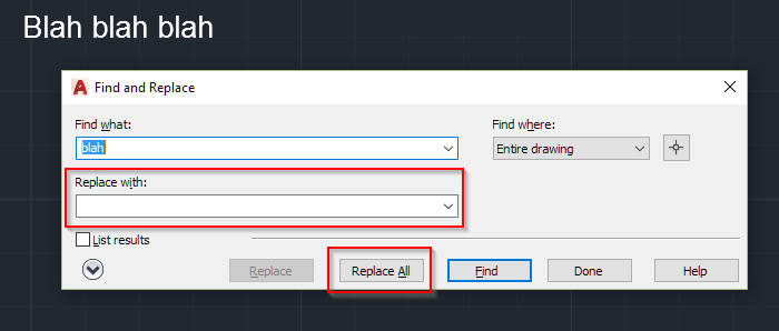 Text missing after FIND command - Autodesk Community