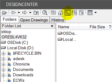 Solved: View Folder List in Design Center - Autodesk Community