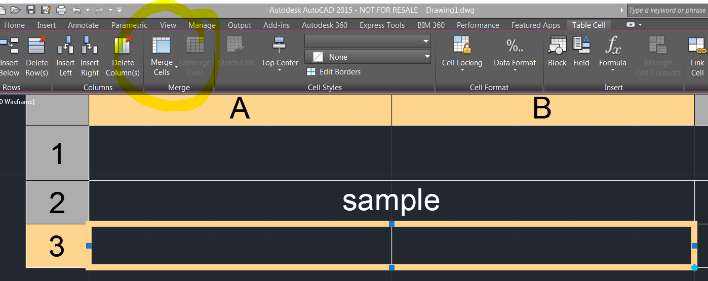 Solved: how split a single cell in a table - Autodesk Community