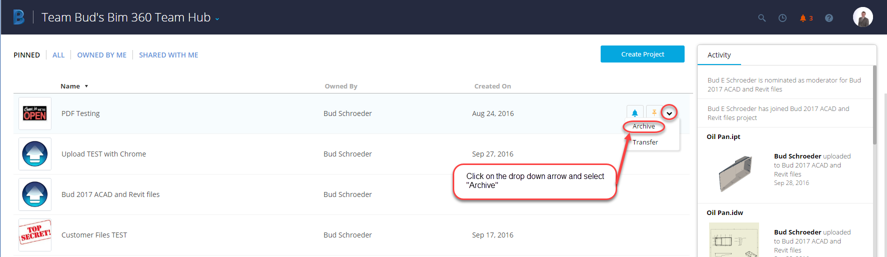 TIP: How to Archive and or Delete Projects in A360 - Autodesk Community