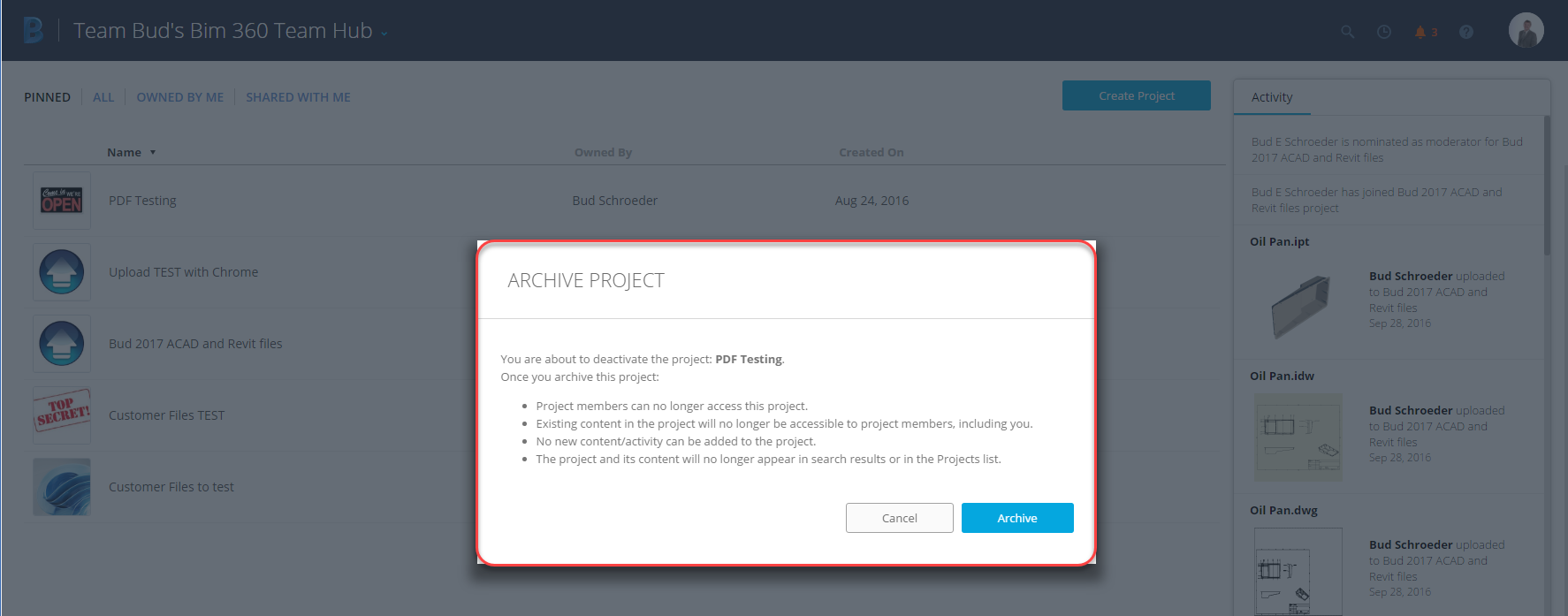 TIP: How to Archive and or Delete Projects in A360 - Autodesk Community