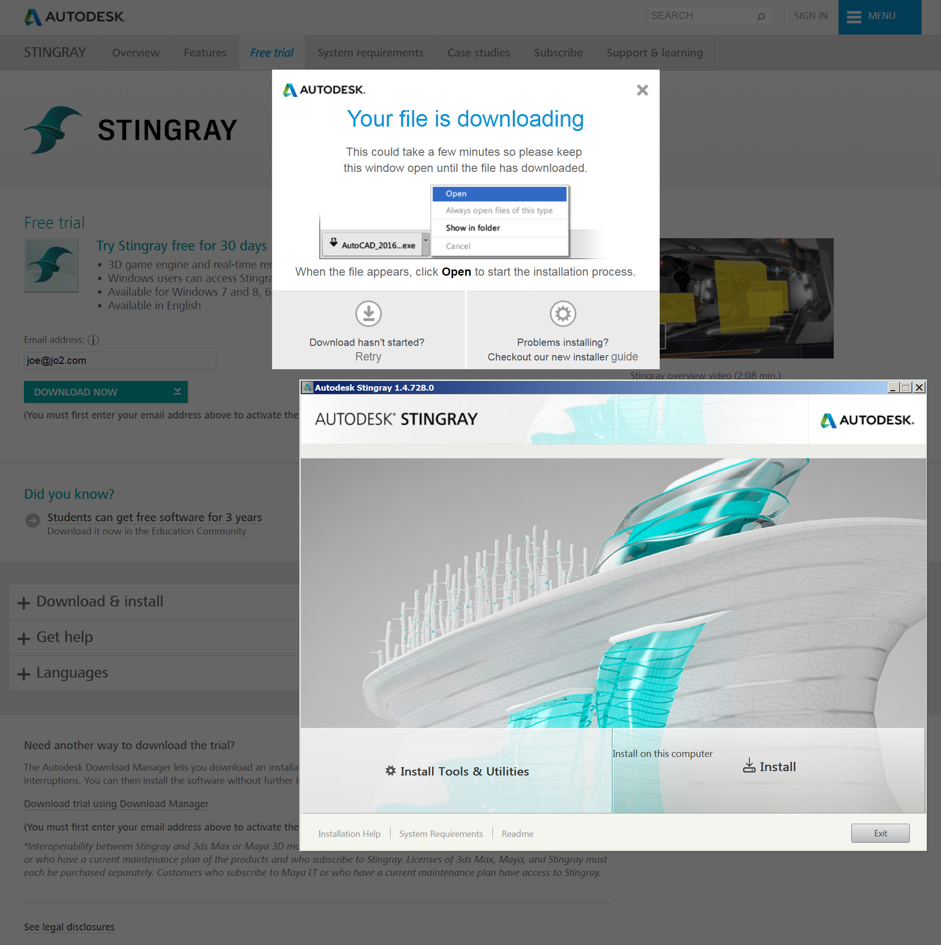 Solved: Default download trial downloads Stingray 1.4 - Autodesk Community