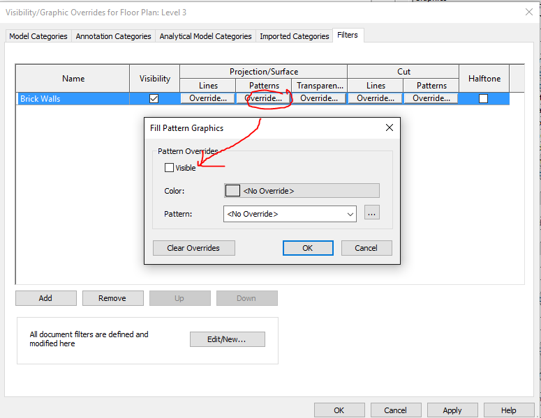 Solved: How to show and hide specific wall pattern through various views - Autodesk Community