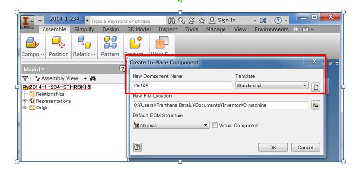 Creating partt file (new component) in assembly file using VBA - Autodesk Community