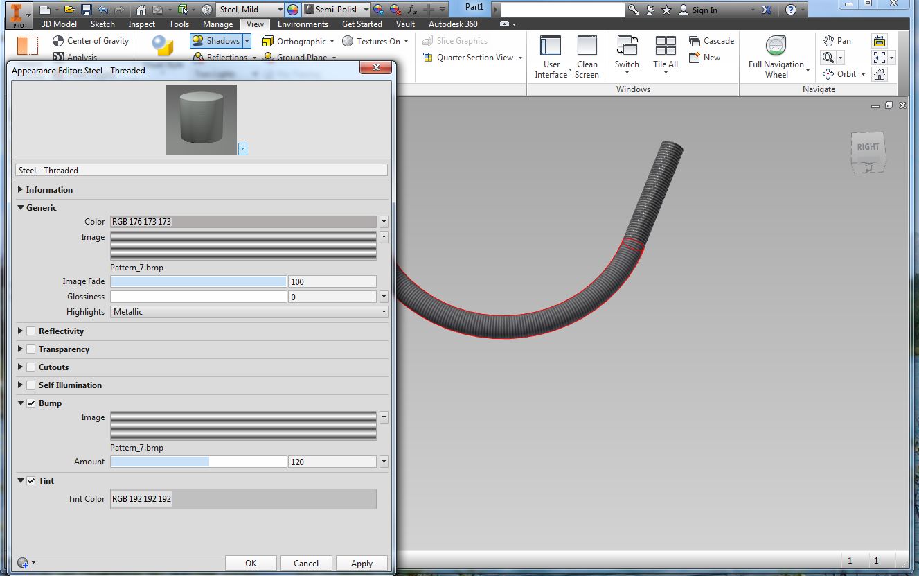 Thread on a bent rod - How to? - Autodesk Community