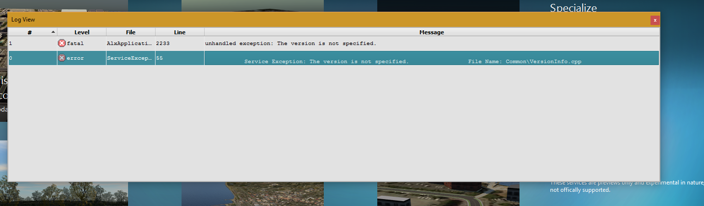 Solved: Service Exception: The version is not specified / unhandled exception: The v ...