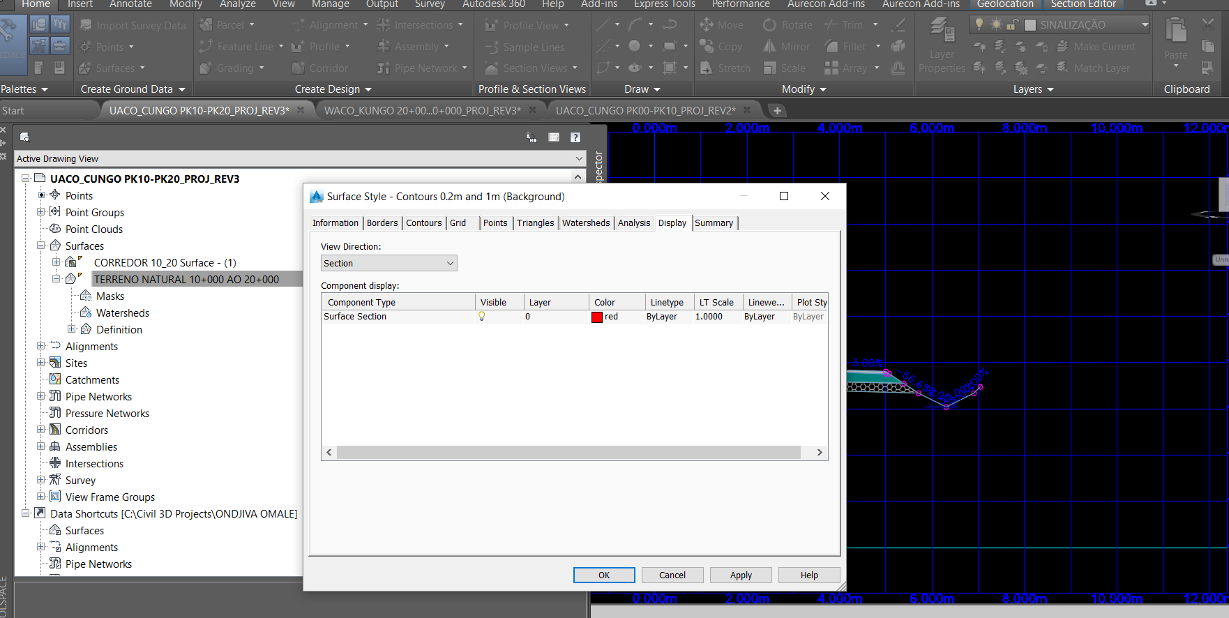Solved Existing Ground Not Shown In Corridor Section Editor