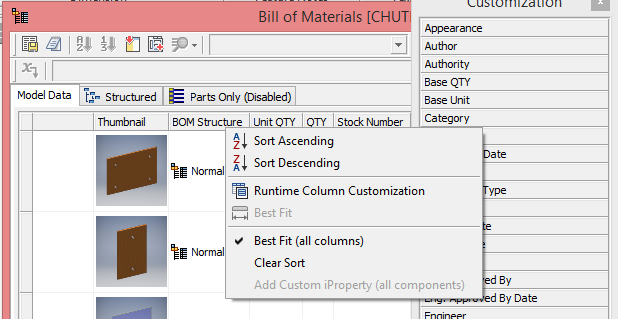 Solved Custom Iproperty In Bom Not The One On The Drawing Autodesk Community