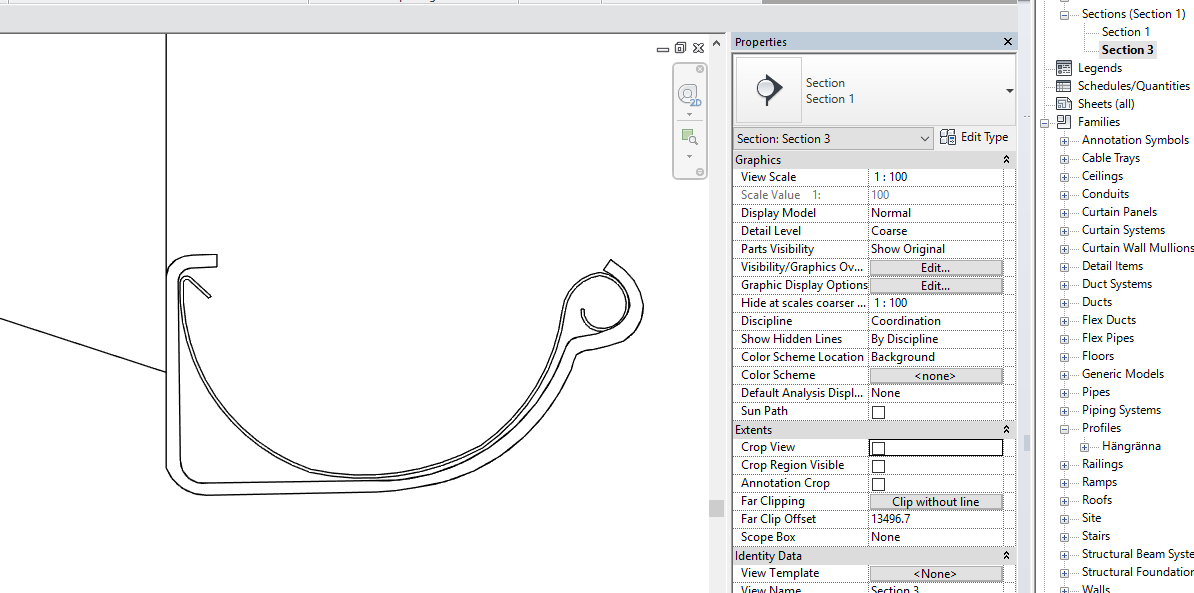 Solved: Gutter in section is splitted, in 3D ok - Autodesk Community