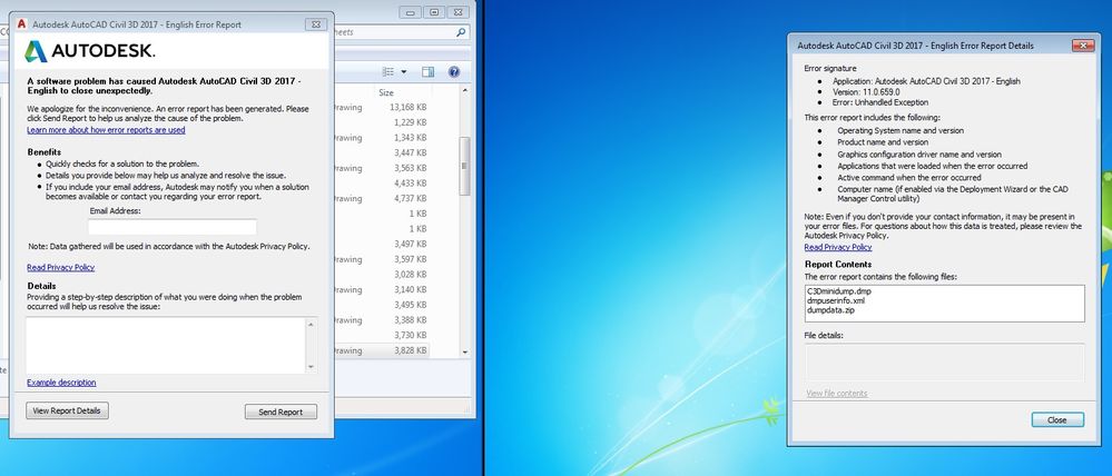 Solved: Autocad Civil 3D 2017 Crashes When Closing Drawings, Attached ...