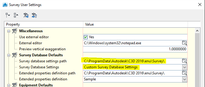 Solved: edit setup in survey database - Autodesk Community