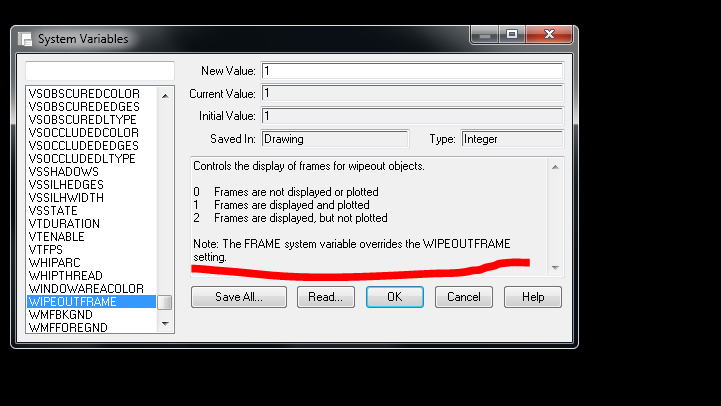 wipeoutframe system variable - Autodesk Community