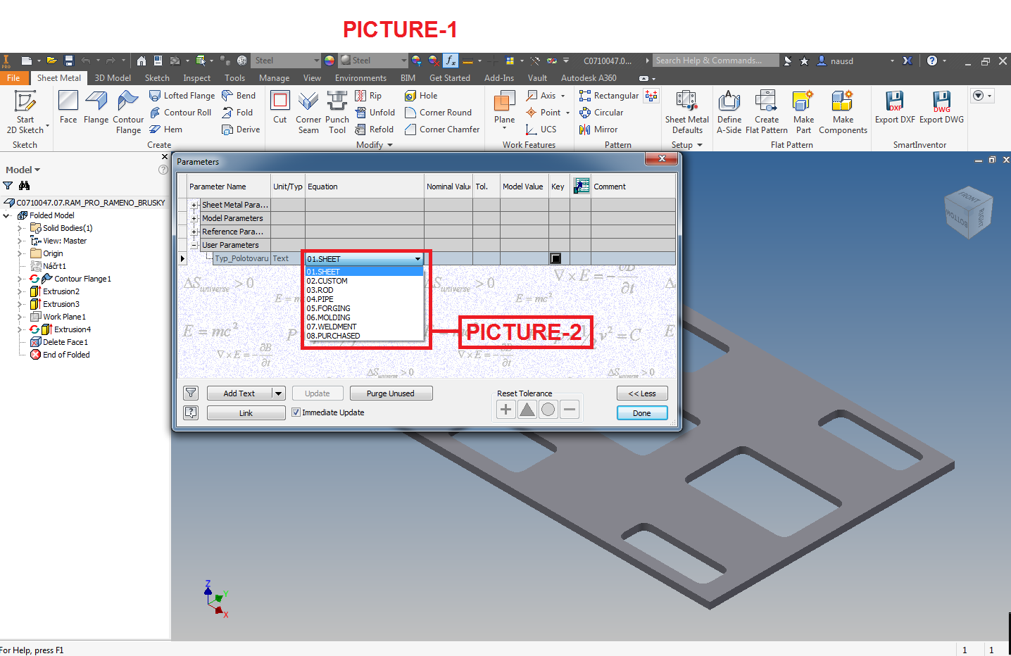 create drop-down menu -part-fx-User parameter to assembly Bill of materials - Autodesk Community