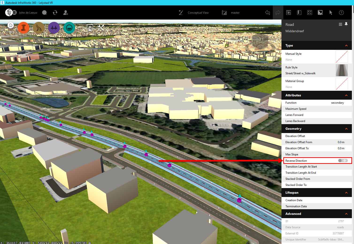 Solved: Reverse horisontal geometry in infraworks - Autodesk Community