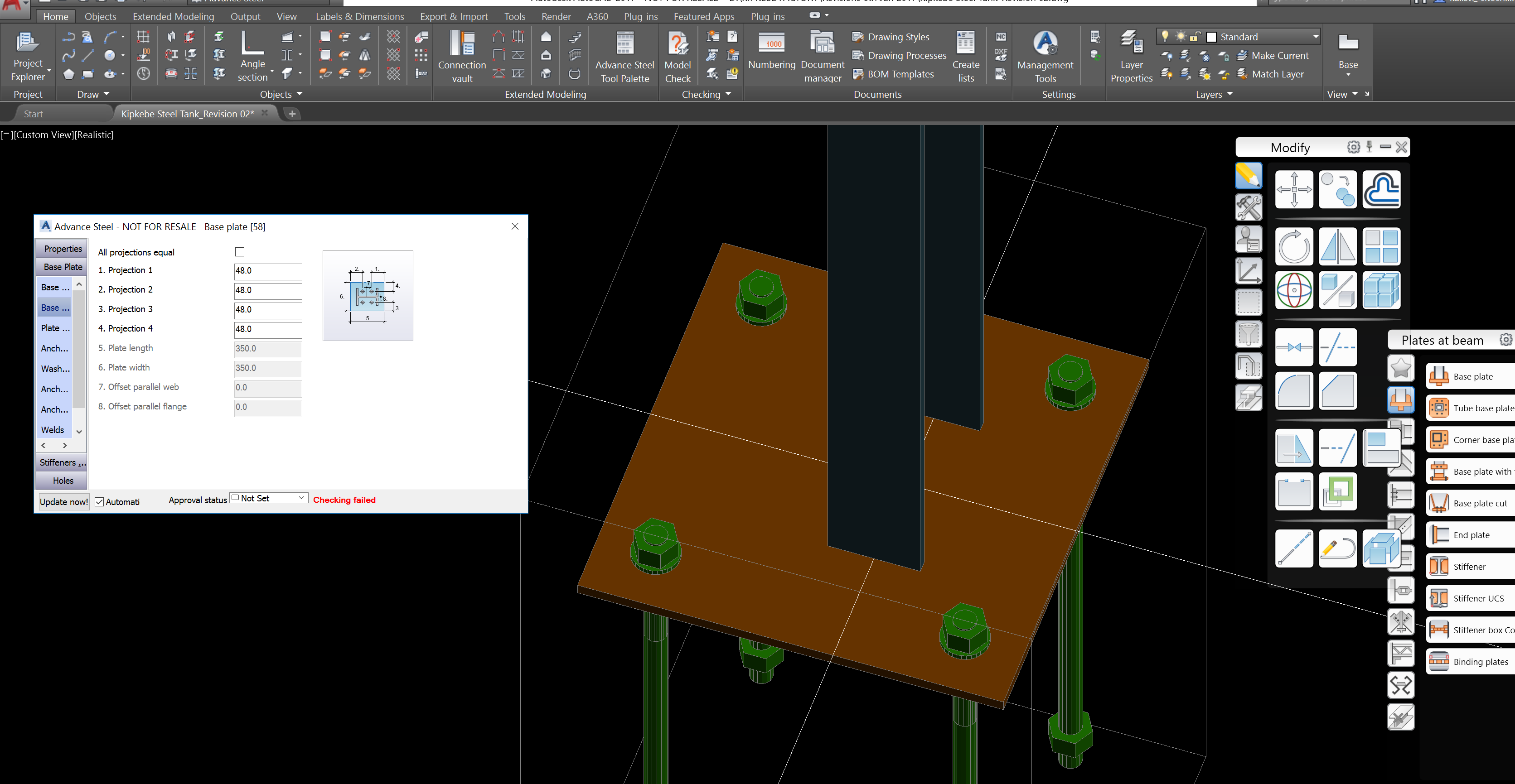 Center the base plate on the center of the C Channel Column - Autodesk ...