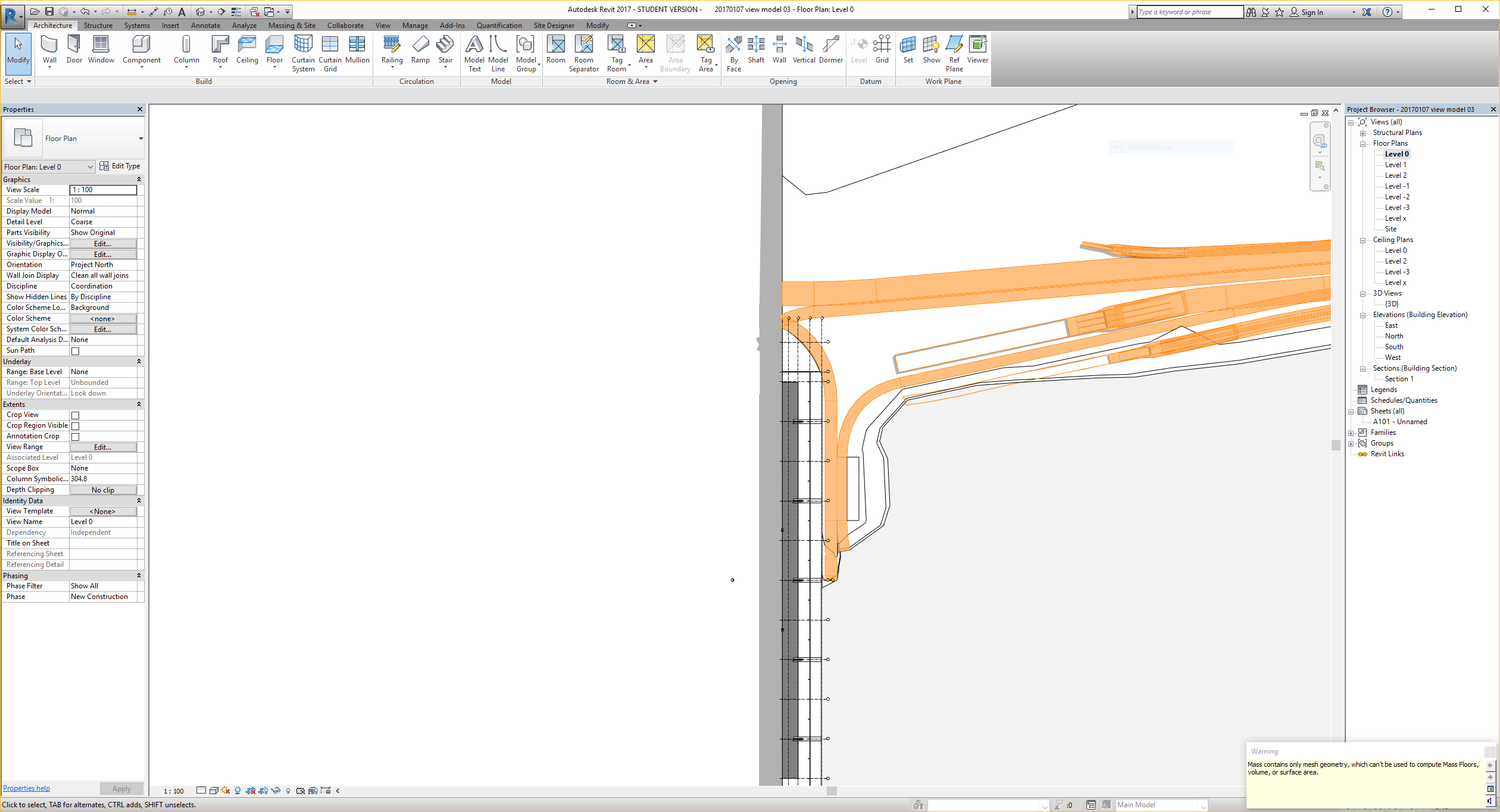 rhino model not cutted in on every level in revit (mass-in-place ...