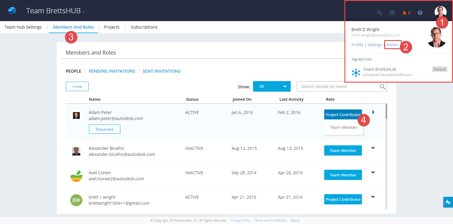 Solved: unable to change team members status - Autodesk Community