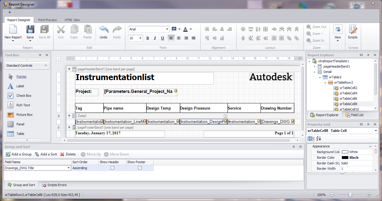 Solved: Creating a Instrumentation list with Report Creator - Autodesk Community