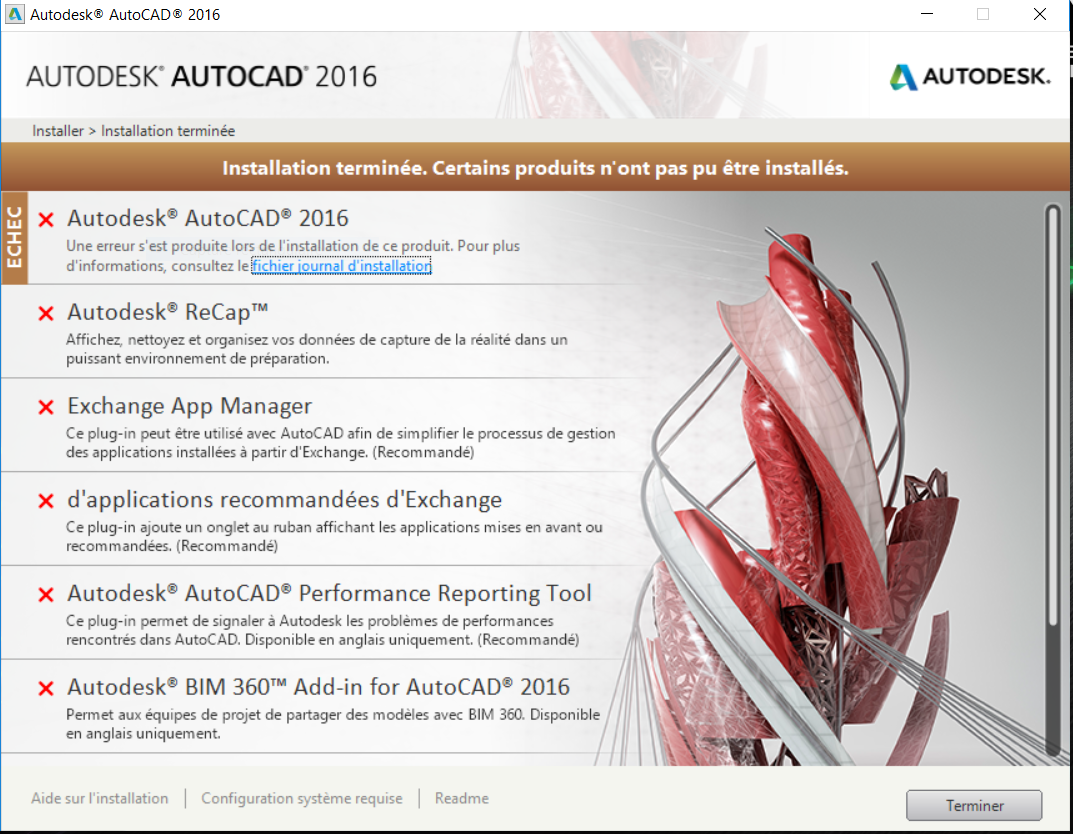 Probleme installation autocad erreur 1619 - Autodesk Community
