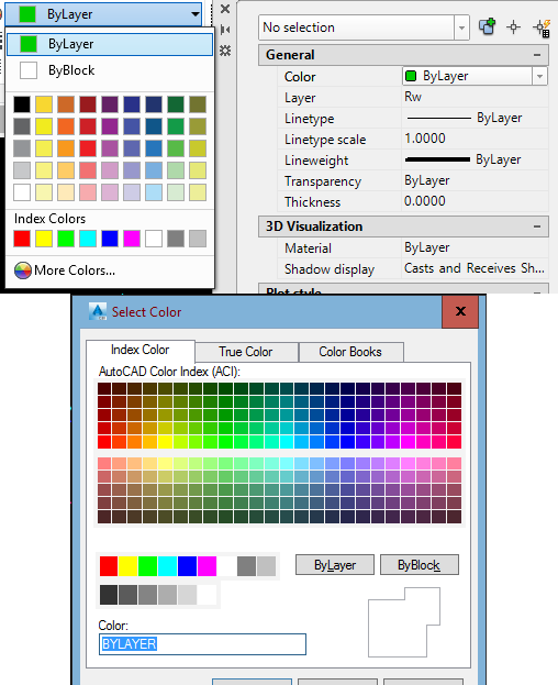 Solved: How do I know which color is the bylayer color? - Autodesk Community