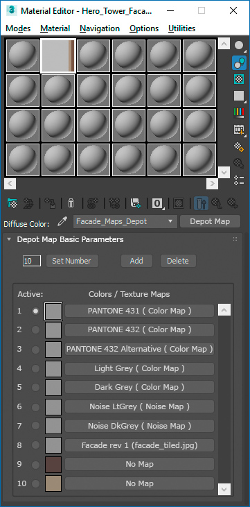 A new Depot Material to store different material versions in a scene ...