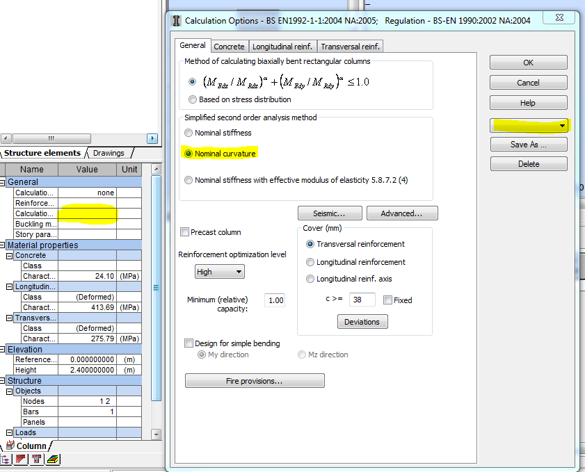 RC column design calculation settings problem - Autodesk Community
