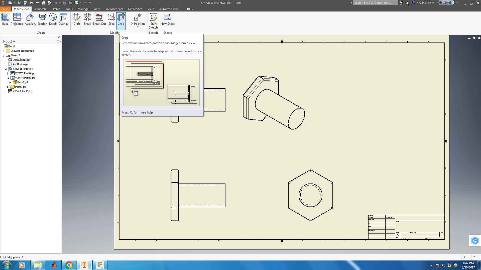 TO bring a crop option in Fusion 360 drawing view like in INVENTOR ...