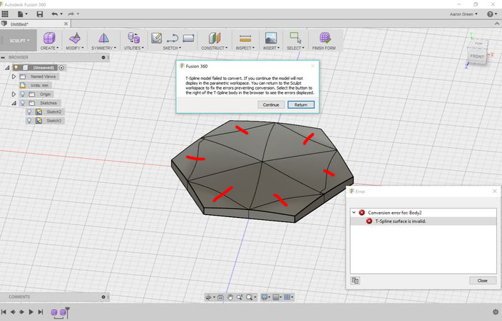 Solved: T-Spline Surface Is Invalid Error - Autodesk Community
