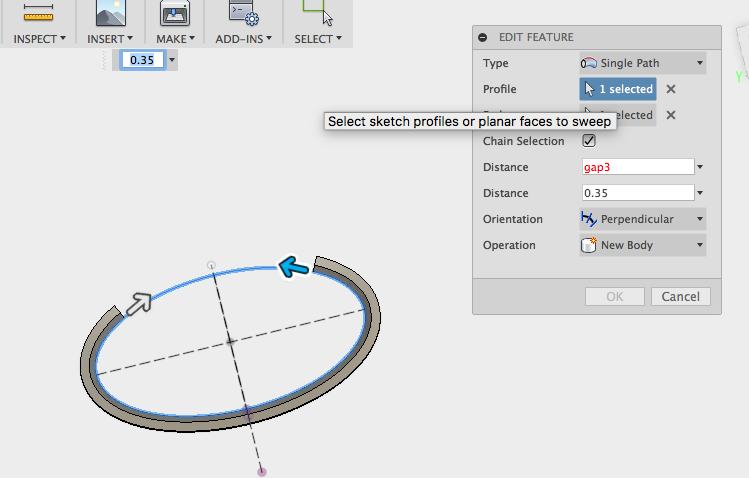 Solved: question about sweep variables - Autodesk Community