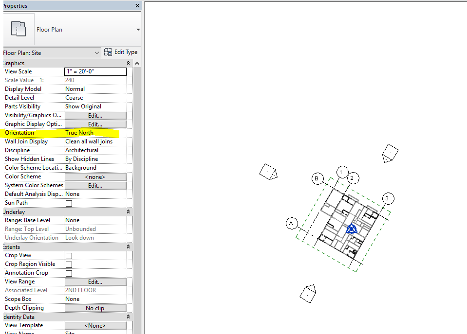 Solved: How to find the geographic north in a view ? - Autodesk Community