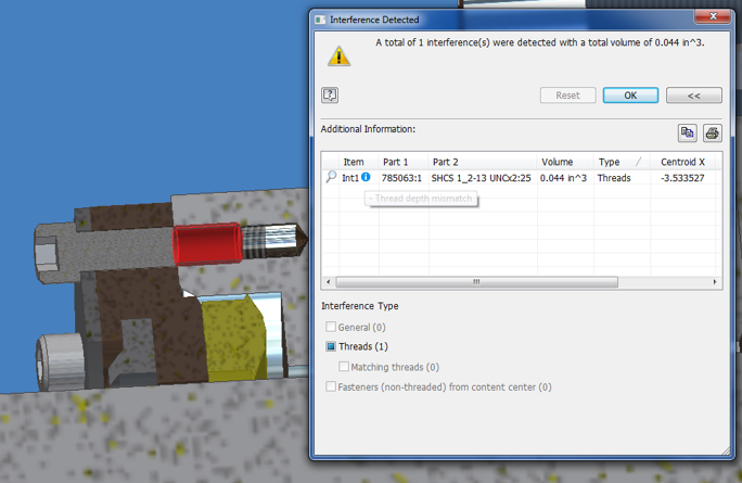 Interference Check - Thread Depth Mismatch - Autodesk Community