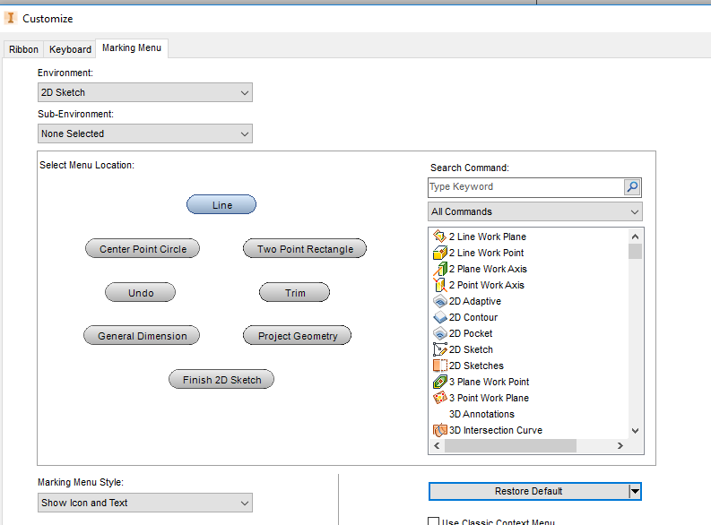 Remove Help From Marking Menu in sketches - Autodesk Community