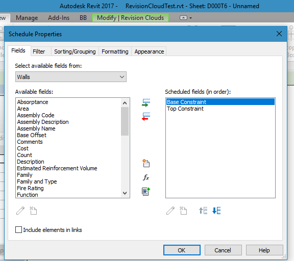 Solved: Scheduling Walls, filter on base Constraint - Autodesk Community