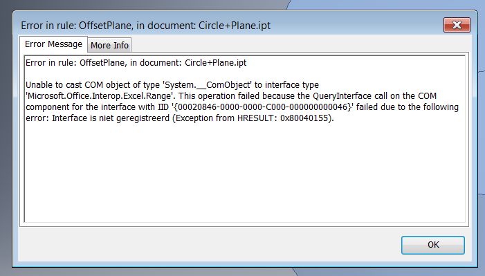 iLogic variable values to excel -> System.Com errors etc - Autodesk Community