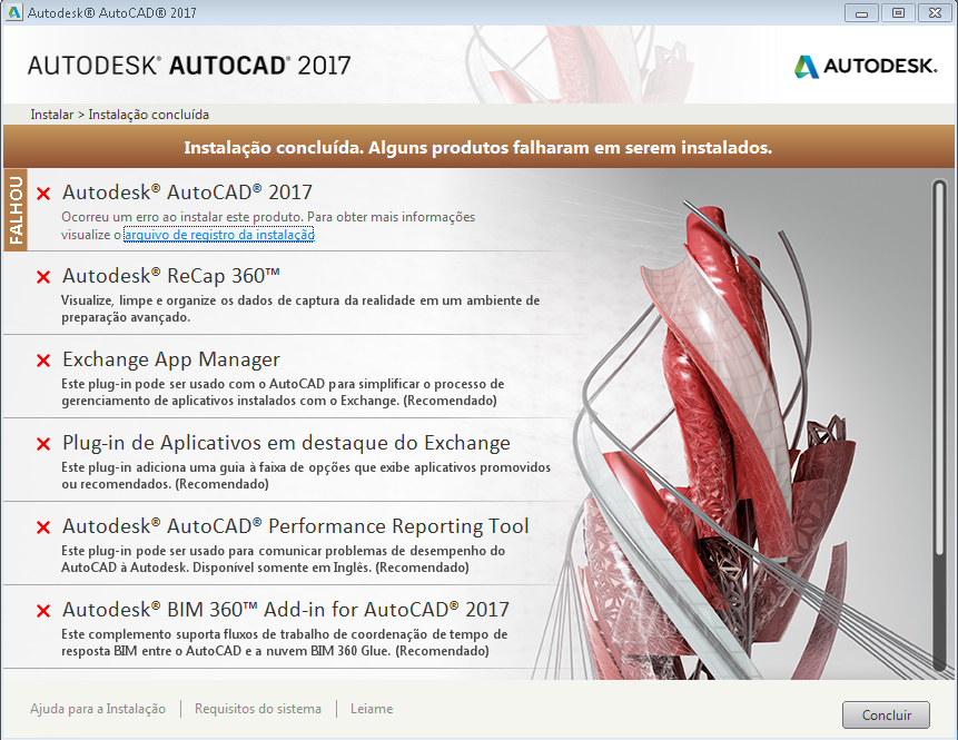 Installation Complete Some Products Failed To Install Autodesk Community