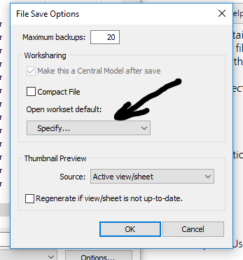Open Option - worksets with 'specify' - Autodesk Community