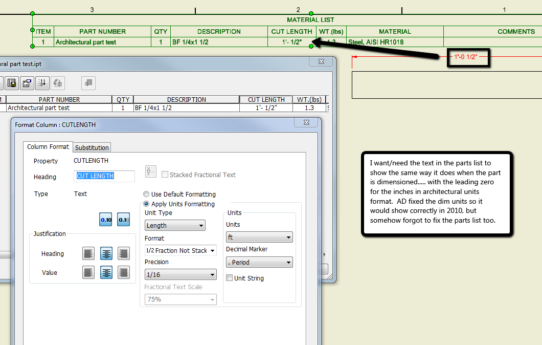 Show leading Zero in parts list for Architectural units - Autodesk Community